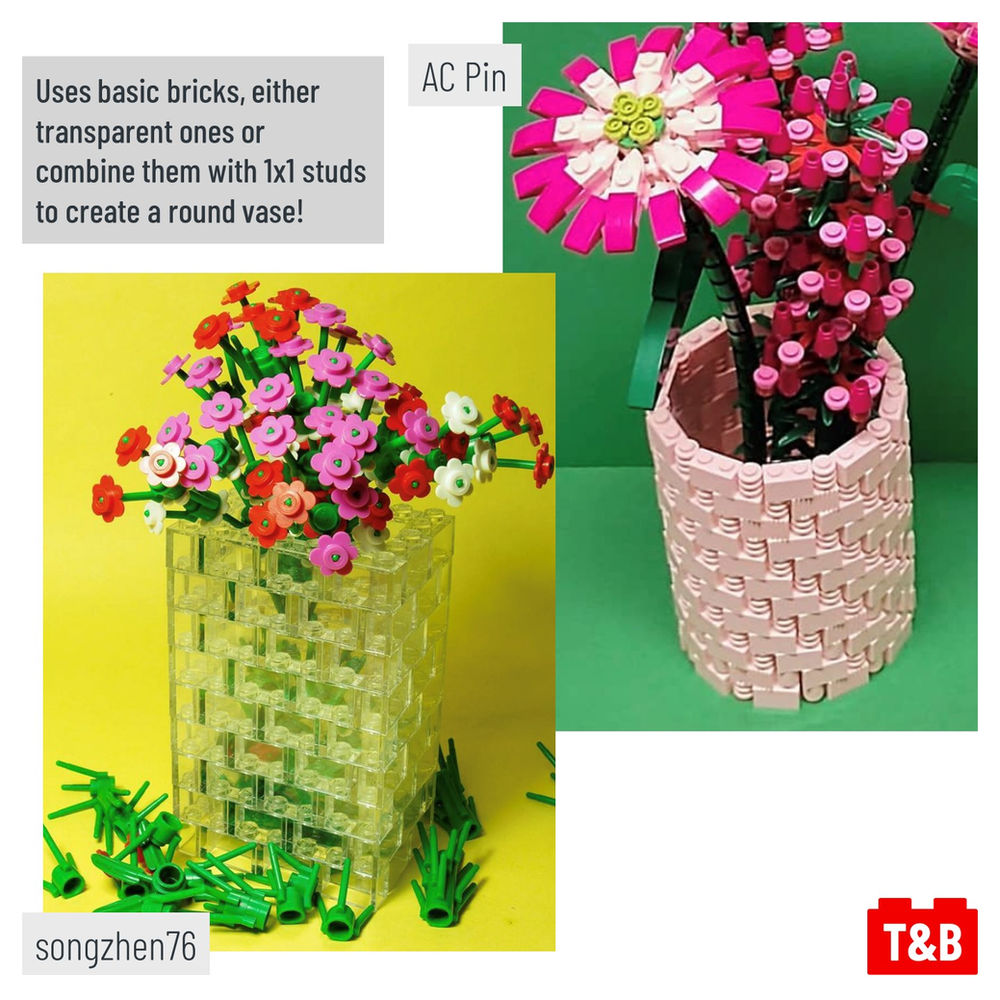 #1286 SET UPGRADE: Create your own flower bouquet vases!