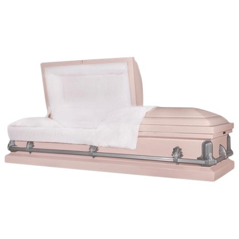 Andover Series | Pink Steel Casket with White Interior | Caskets
