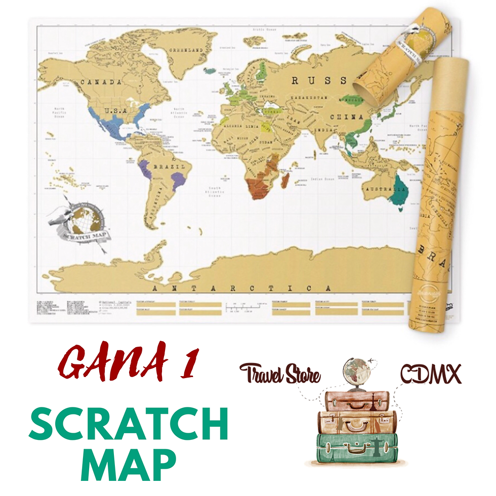 ¡GANA! 1 Mapa Viajero Scratch Map.