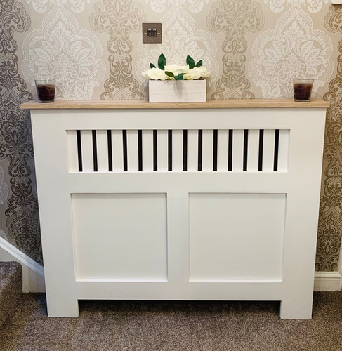 Randle - Oak top custom radiator cover | GW JOINERY