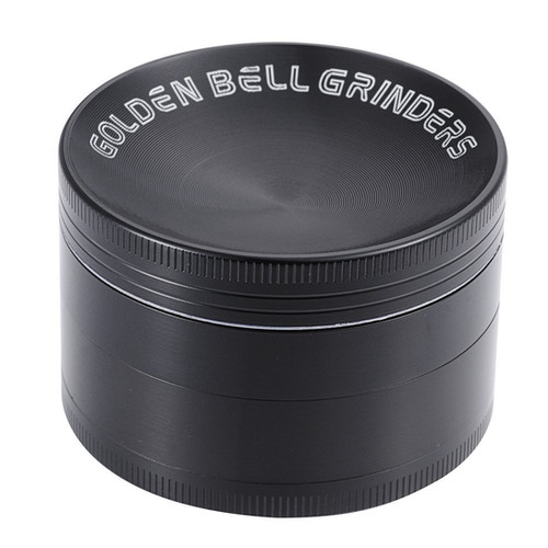 Golden Bell 4-Piece 2.36" Herb Grinder Black/White LOGO - Alloy ...