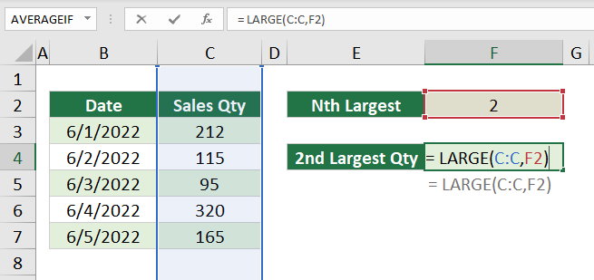 How to use the LARGE Function in Excel - 8 Examples