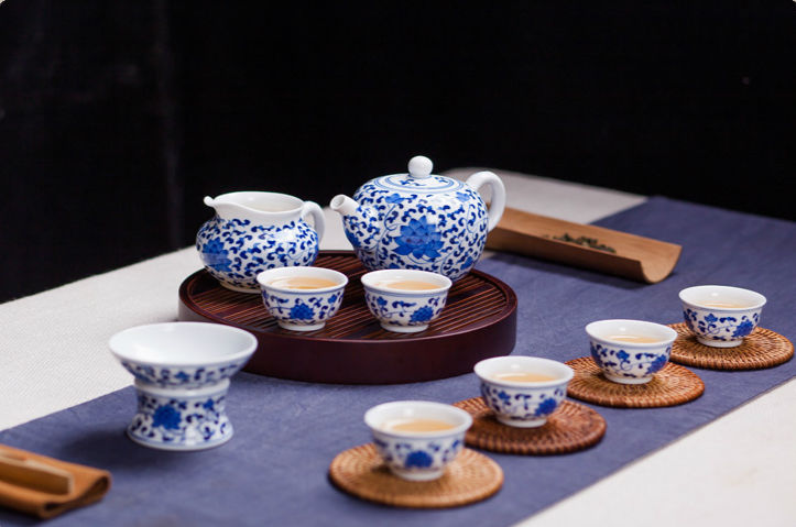 Ancient Tea Set --- Blue & White Porcelain Tea Set