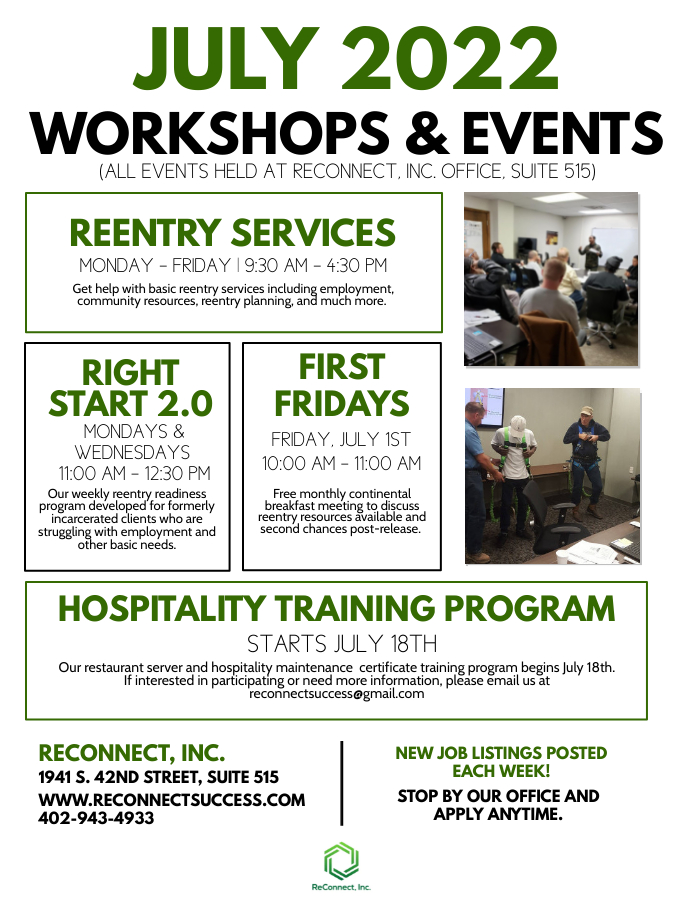 July Services & Workshops
