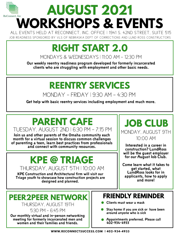 August Workshops & Events