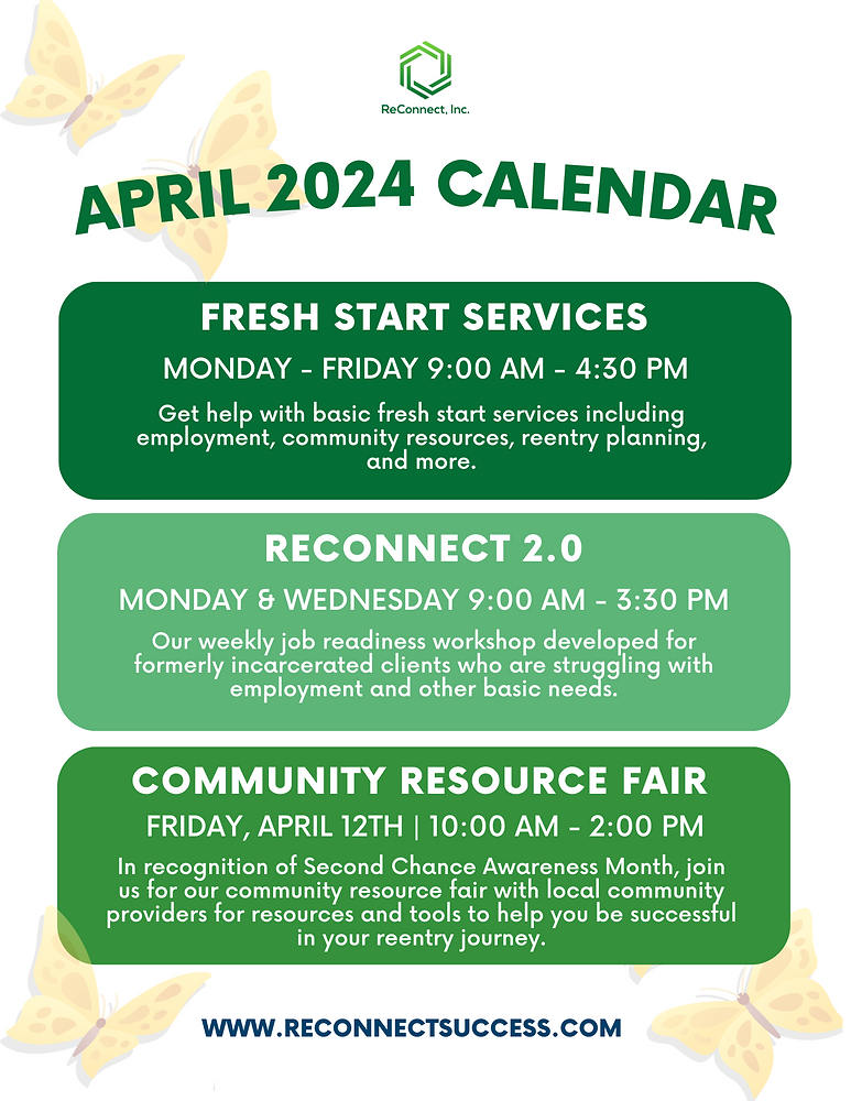 April Workshops & Services