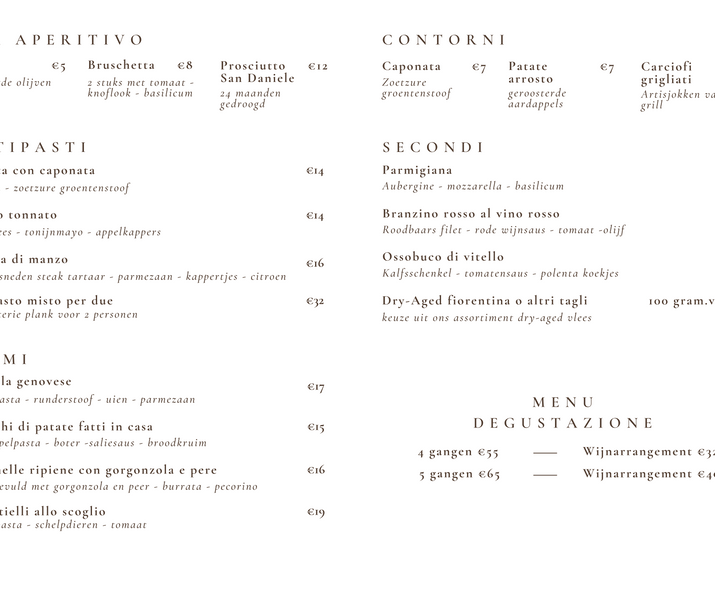 Menu | Adamo Haarlem