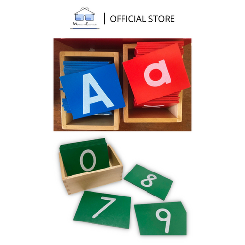 Montessori Sandpaper Letter Alphabet Card + Sandpaper Number Flash ...