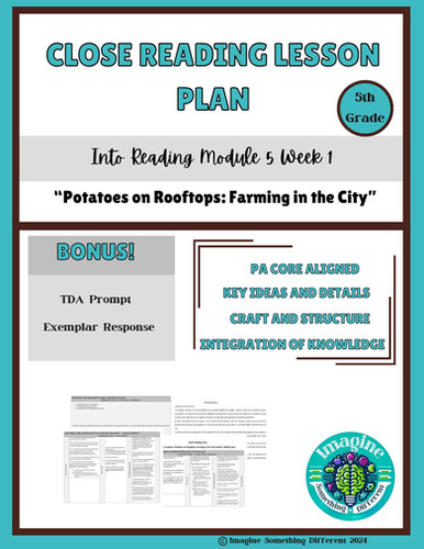 Into Reading Module 5 Week 1 Close Reading Plan | Imagine Something Di