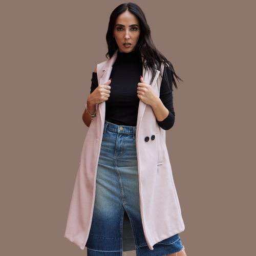 Chaleco de paño Monaco - Rosa | Shantyná Perú