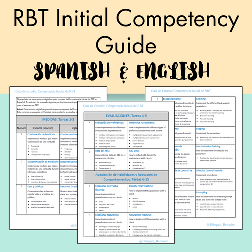 RBT Initial Competency Guide SPANISH-ENGLISH | Bilingual Behavior