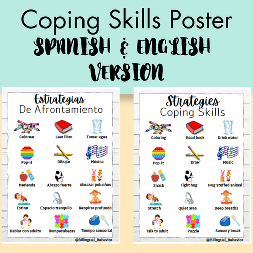 Coping Skills Poster SPANISH-ENGLISH | Bilingual Behavior