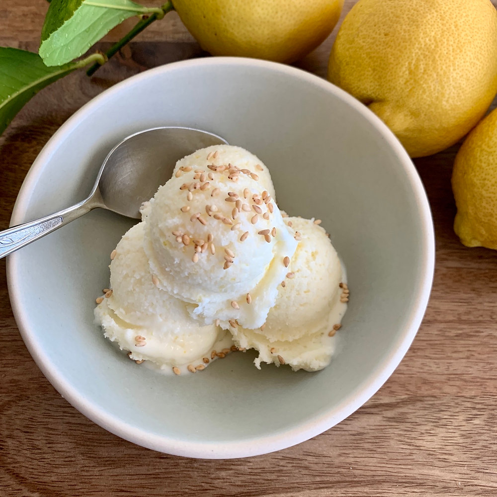 Low sodium no-churn lemon ice cream