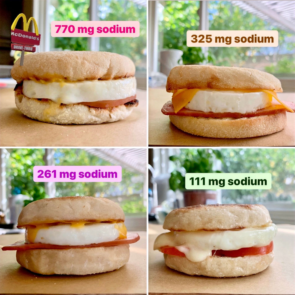 Low sodium egg McMuffin
