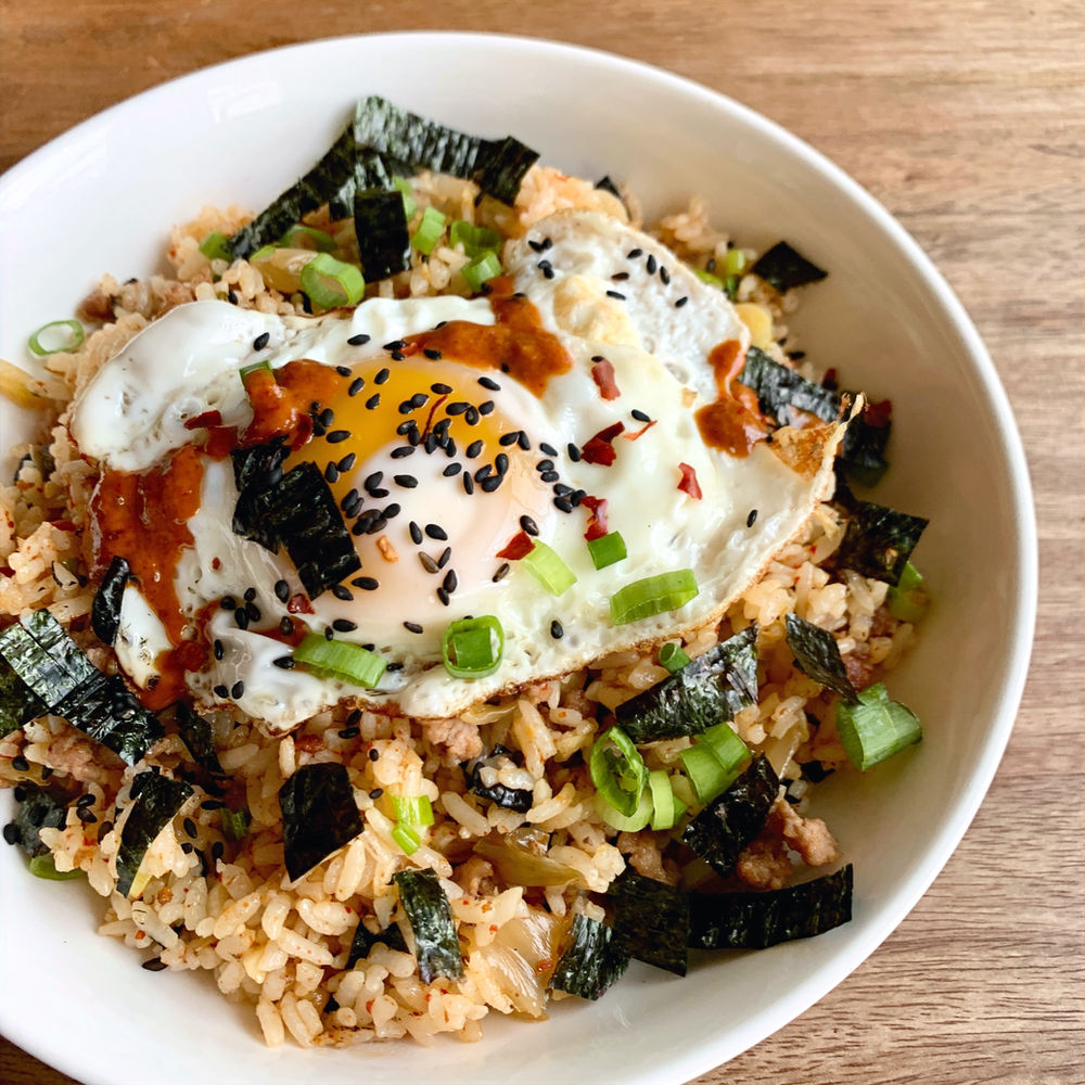 Low sodium kimchi fried rice