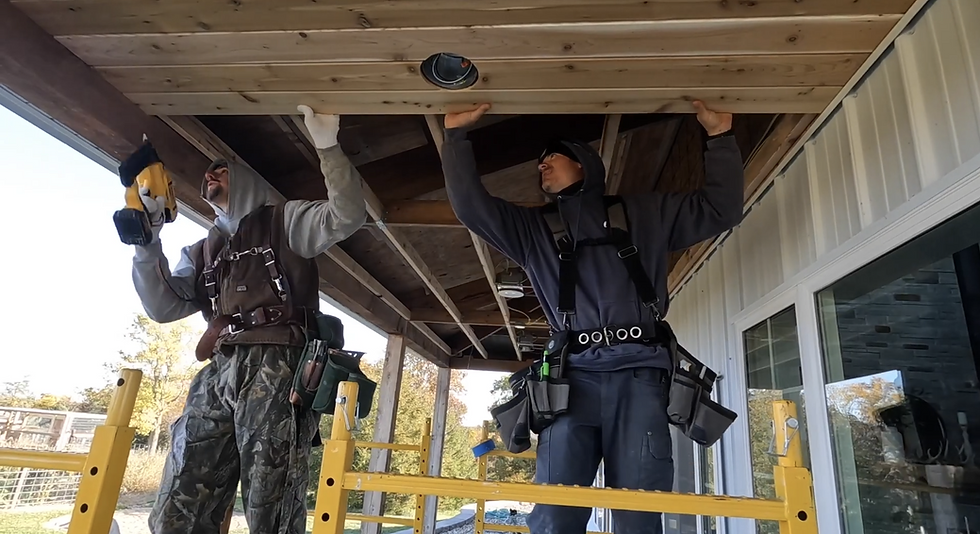 Cedar Porch Ceiling + ONWOTE Security Cameras + Cedar Cost | Mad County ...