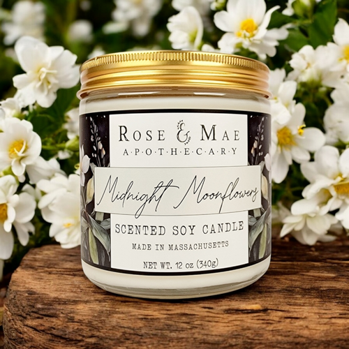 MIDNIGHT MOONFLOWERS CANDLE | Rose and Mae