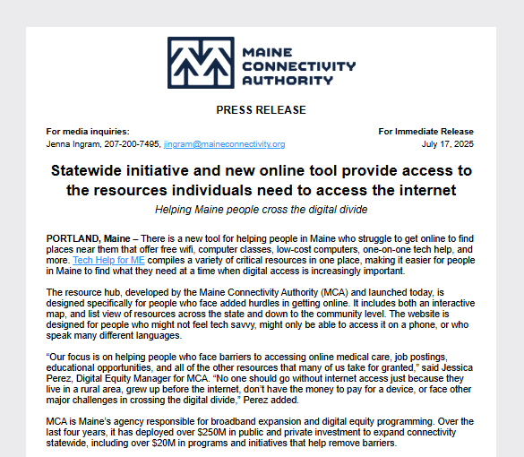 PRESS RELEASE: Statewide initiative and new online tool provide access ...