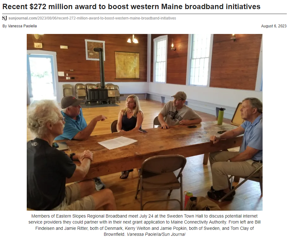 Recent $272 million award to boost western Maine broadband initiatives ...