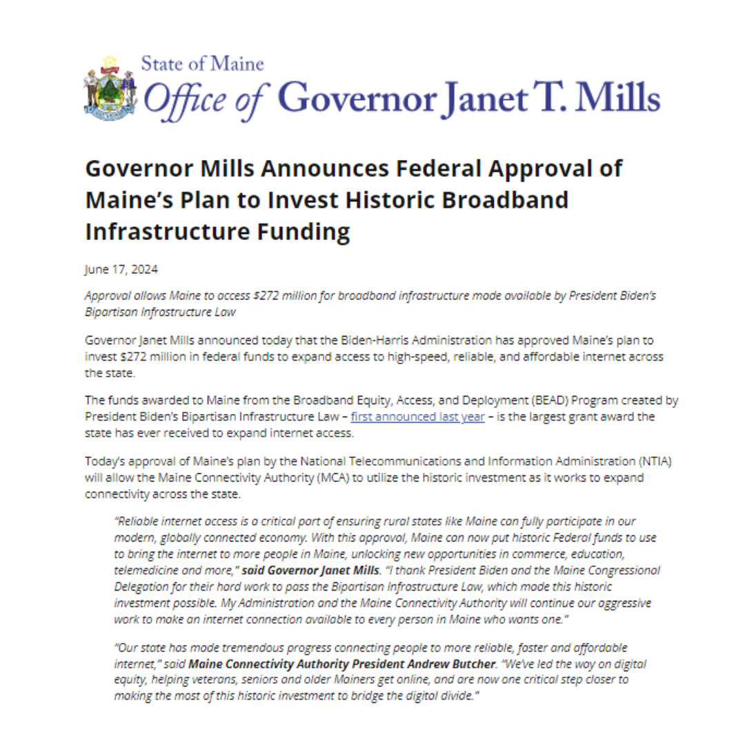 Press Release: Governor Mills Announces Federal Approval of Maine’s ...