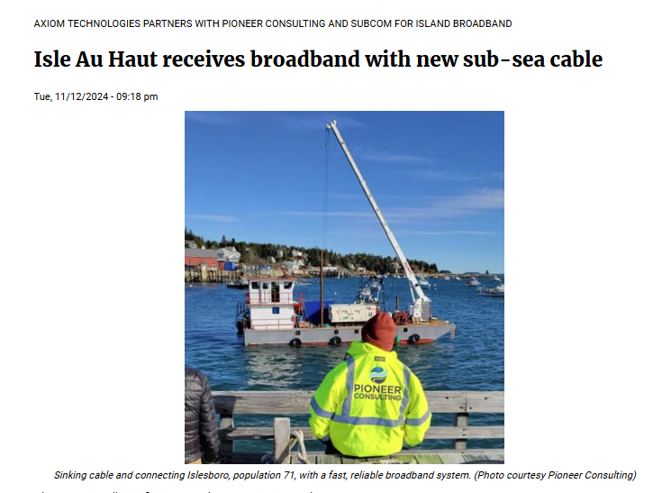 Isle Au Haut receives broadband with new sub-sea cable | Maine Connectivity