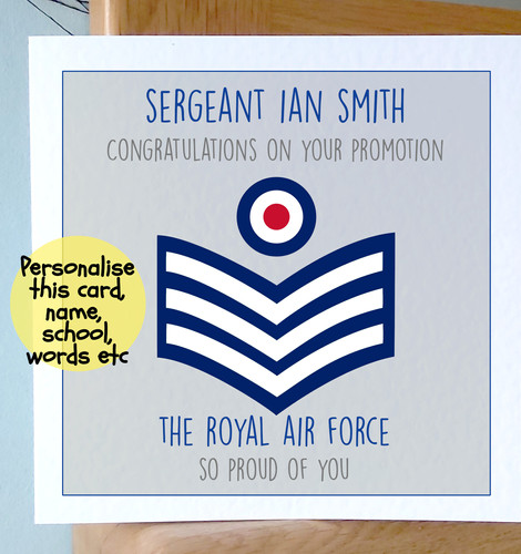 RAF Royal Air Force regiment promotion card | WittyCards