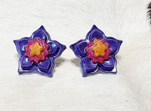 Tri Colour Flower Concho set | Twisted Pistol