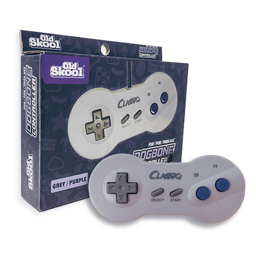 Dogbone Controller for NES (Grey/Purple) | old-skool