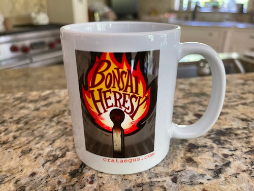 BONSAI HERESY white stoneware 11oz mug | m5bonsaiworks