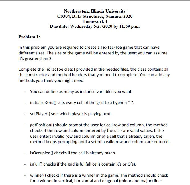 (Solved)Northeastern Illinois University CS304, Data Structures ... (Solved)Northeastern Illinois University CS304, Data Structures ...