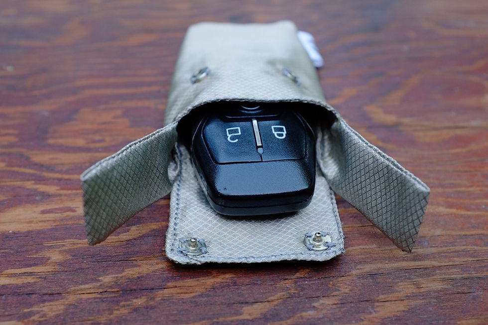 RFID Key Fob Shield / Faraday Tech Pocket Rip Stop Silver / RFID Key ...