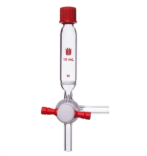 Peptide Synthesis Vessel, Solid Phase, T-Bore Teflon Stopcock | Labware E-shop
