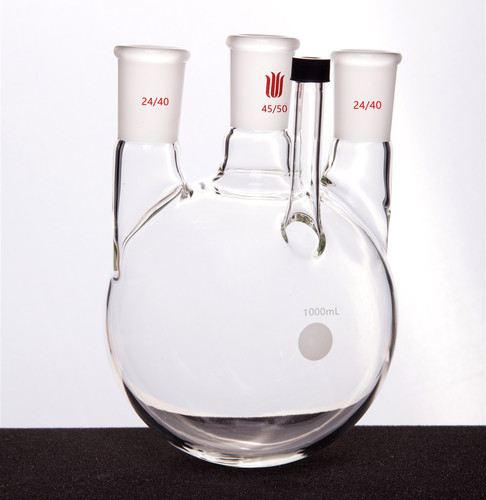 Flask ,Round Bottom 4-Neck, With Threaded Side Arm | Labware E-shop