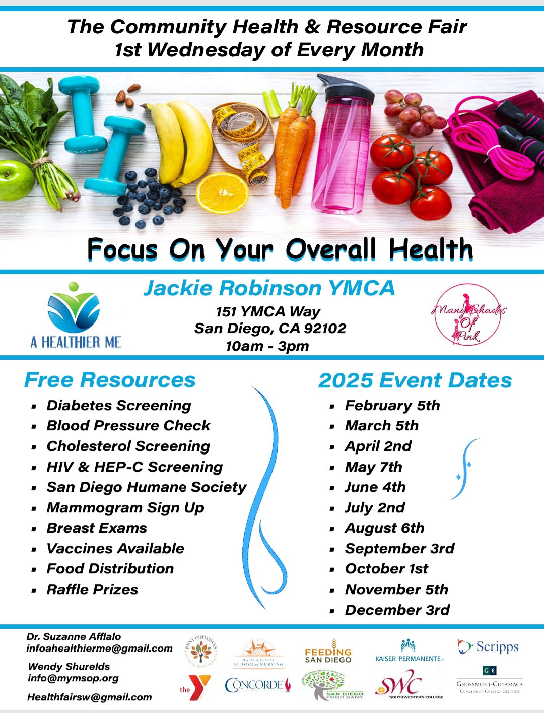 The Monthly Community Health & Resource Fair Focusing on Your Overall ...