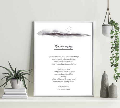 Morning Musings Printable / Original Poem / Poetry Digital Download ...