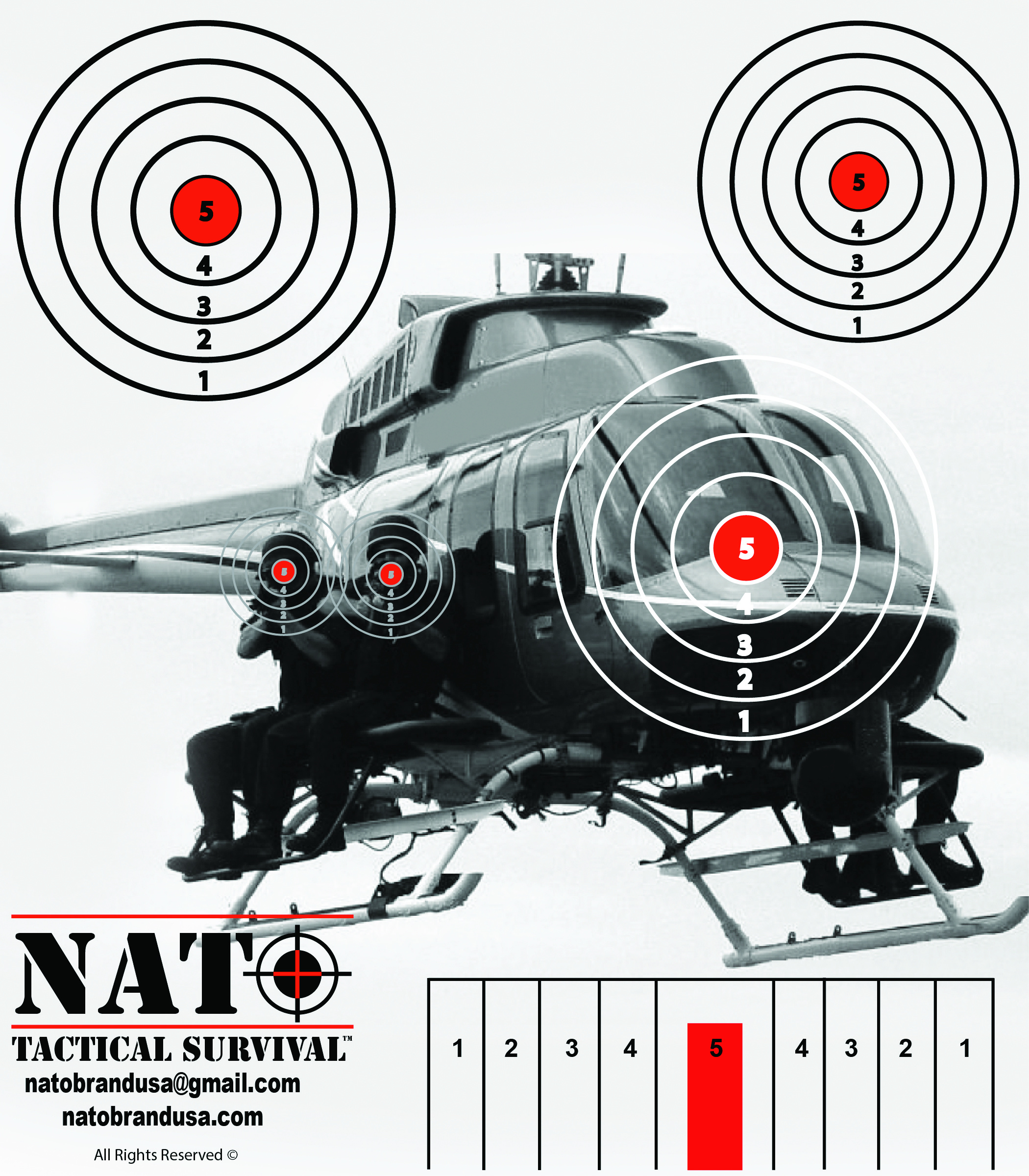 NATO ® Custom Paper Targets Range Shooting Bullseye 14" x 16" practice ...