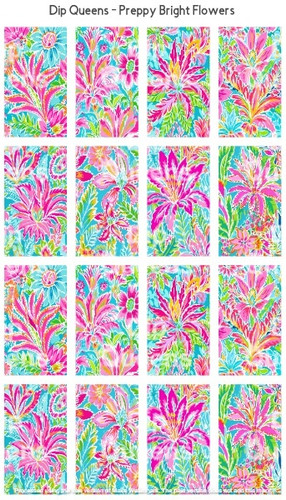 Preppy Bright Flowers Waterslide Decals | Dip Queens
