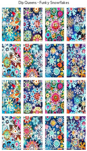 Funky Snowflakes Waterslide Decals | Dip Queens