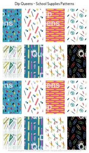 School Supplies Patterns Waterslide Decals | Dip Queens