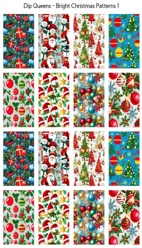 Bright Christmas Patterns 1 Waterslide Decals | Dip Queens