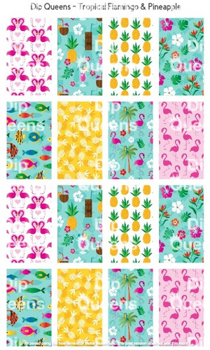 Tropical Flamingo & Pineapple Waterslide Decals | Dip Queens