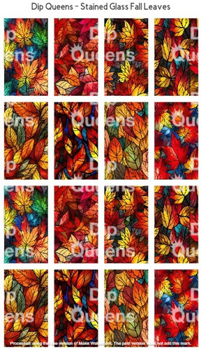 Stained Glass Fall Leaves Waterslide Decals | Dip Queens