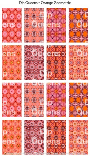 Orange Geometric Waterslide Decals | Dip Queens