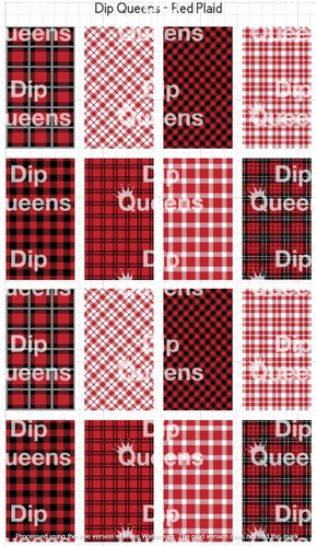 Red Plaid Waterslide Decals | Dip Queens
