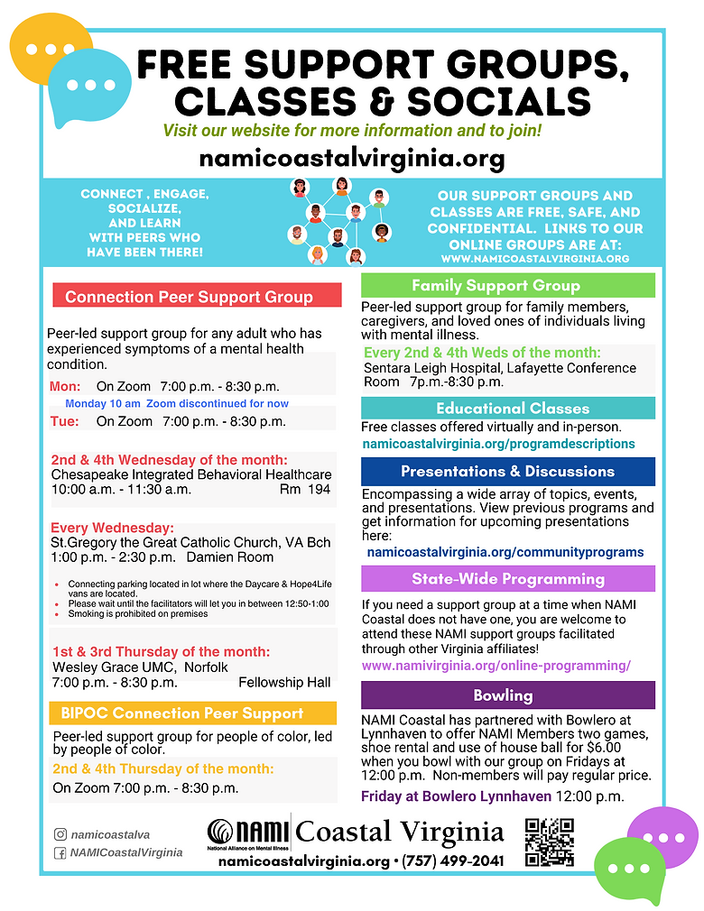 Support Groups | NAMI Coastal Virginia