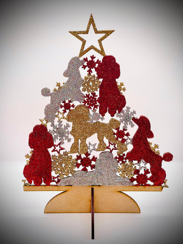 Stunning Poodle Glitter Tree | Pickles Creations
