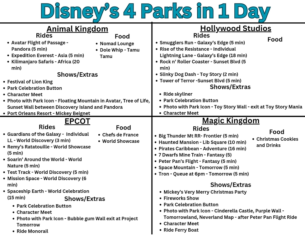 How to Conquer the Disney World Four Parks in One Day Challenge