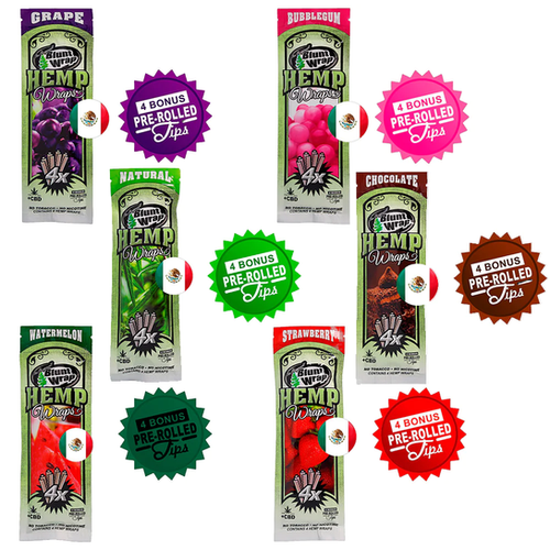 6 Sobres de Blunt Wrap Hemp Wraps 4X + 4 Pre Rolled Tips + CBD | Hornet ...