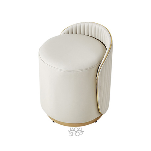 Curved Back Italian Leather Stool [C-19] | Jacal Shop