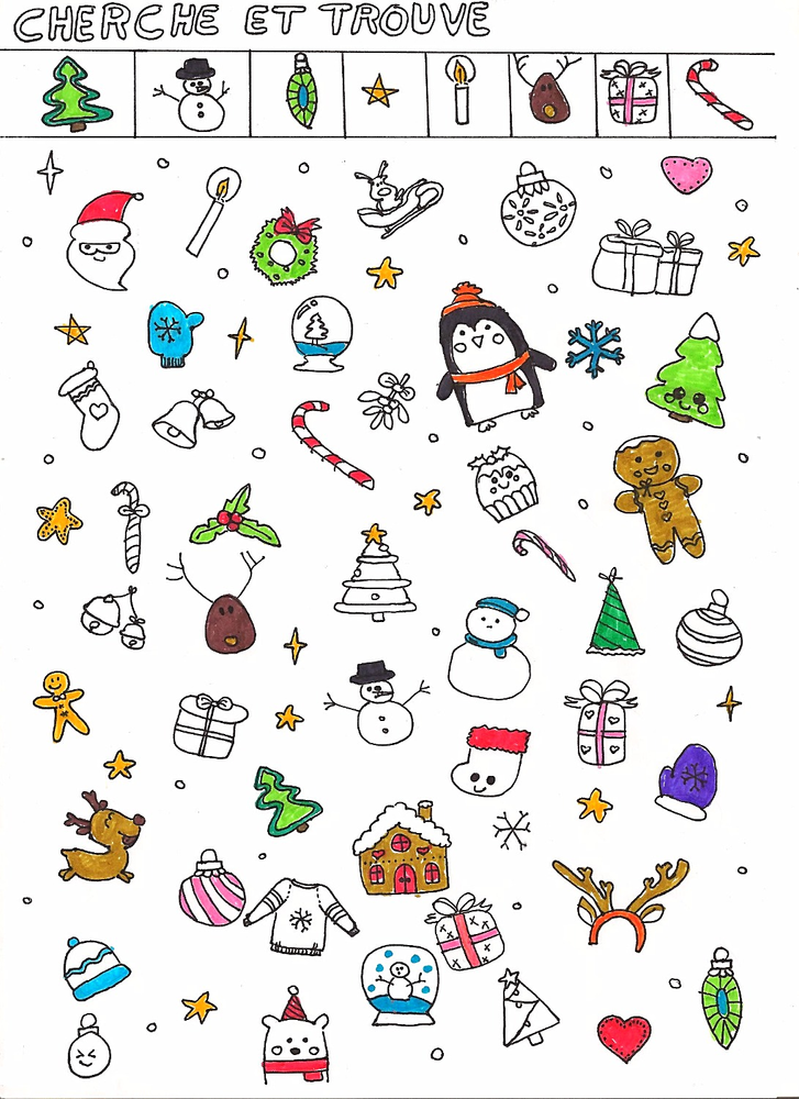 noël un jour une activité: cherche et trouve